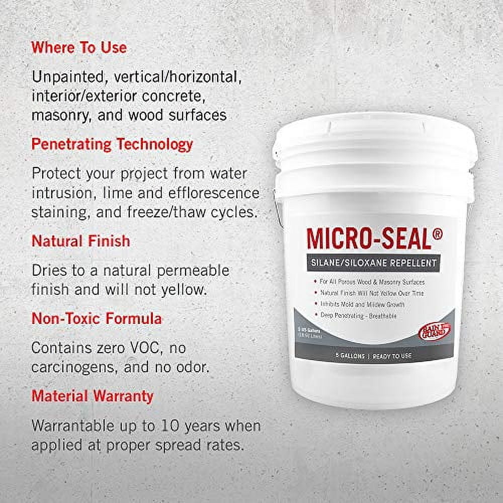 RAIN GUARD PRO CR-0357 MICRO-SEAL 5 Gallon -Clear Natural Finish - All ...