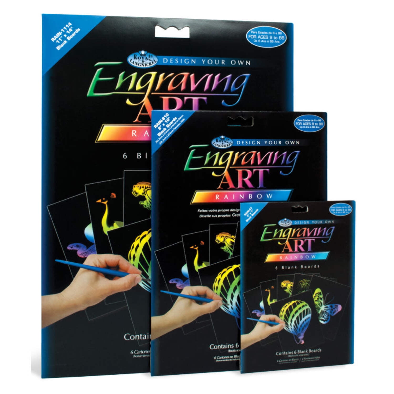 RAIN Series | Engraving Art™ 6pc Rainbow Foil Blank Boards - Walmart.com