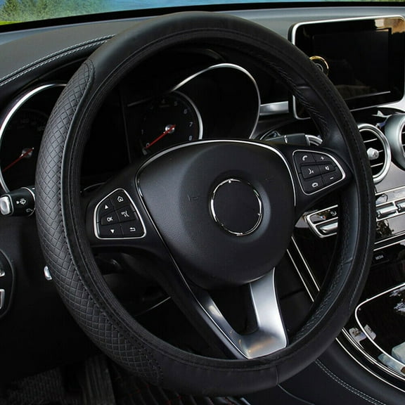 Car Steering Wheel Cover, 15 Inch Leather Breathable Auto Steering ...