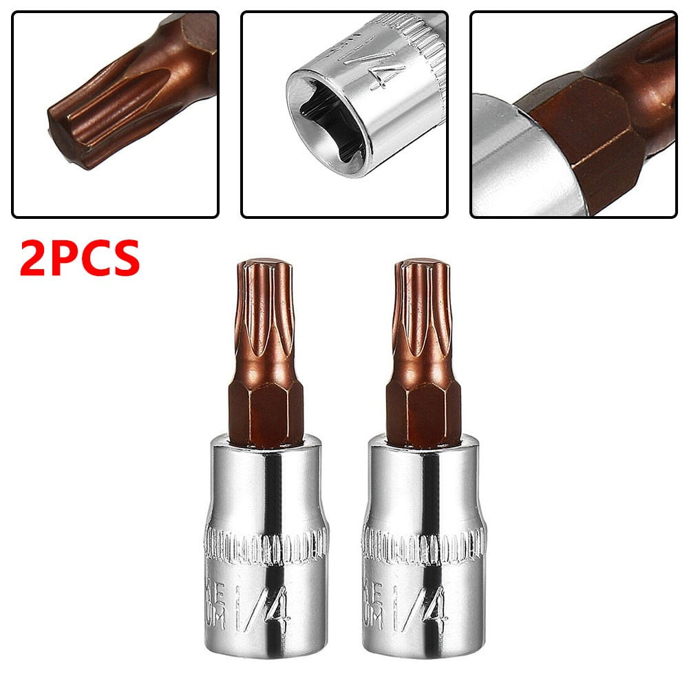 2Pcs 1/4 Inch Drive S2 Steel T30 Torx Bit Sockets S2 Steel 1.5" Length ...
