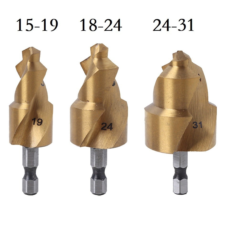 RAINB 3Pcs Hex Spiral Countersink Drill Bit For Water Pipe Expansion ...