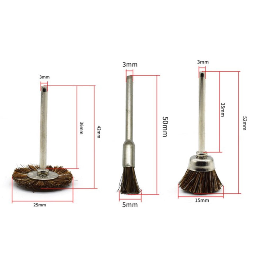 RAINB 3Pcs Wire Brush Set Rotary Tool Cleaning Polishing For Metal Wood ...