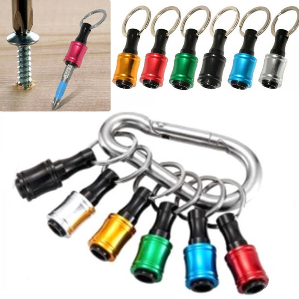 RAINB 6Pc Hex Shank Screwdriver Bit Holder Extension Bar Tough Keychain ...
