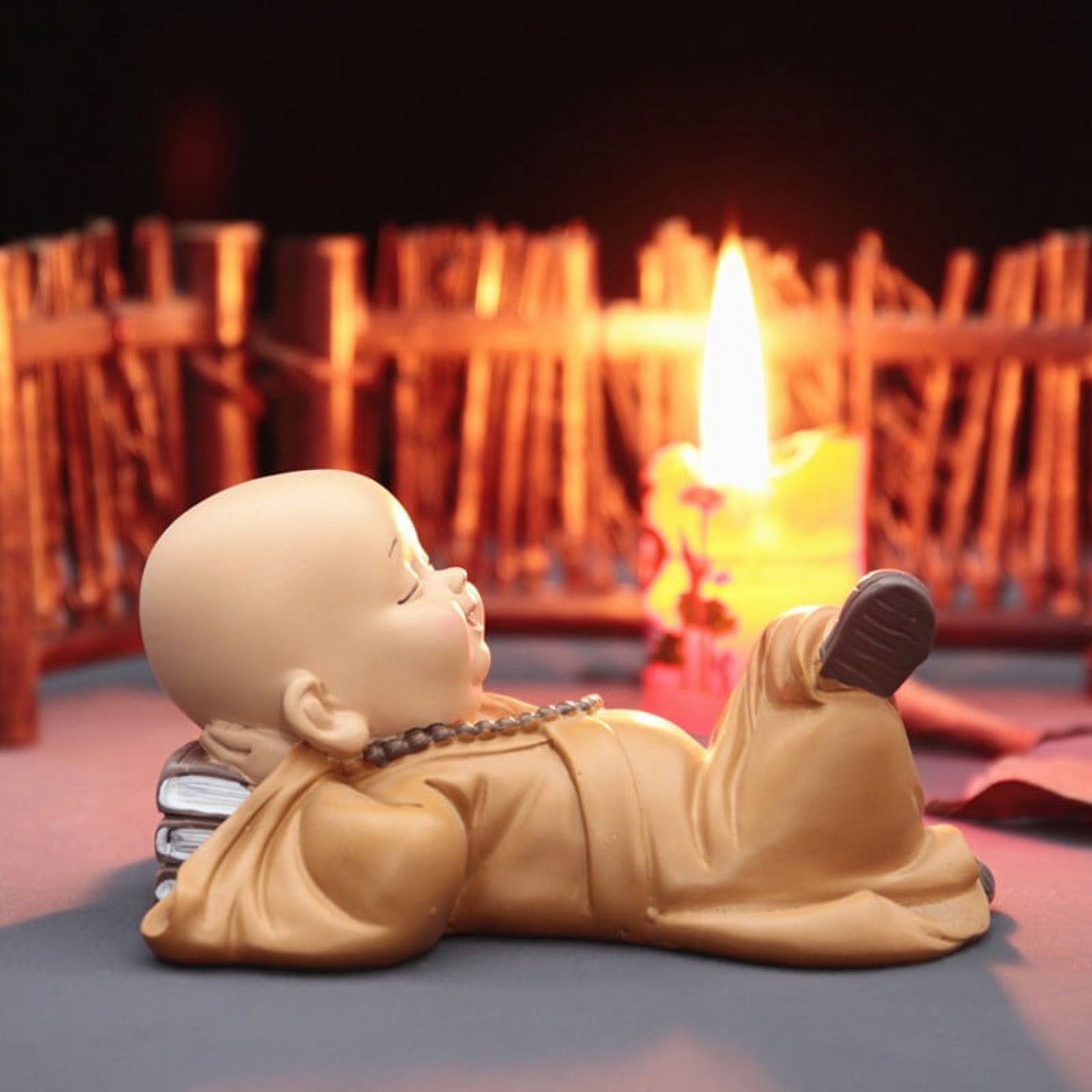 RAINB Buddhist Small Monk Statues Figurine Sculpture Handmade Car Home ...