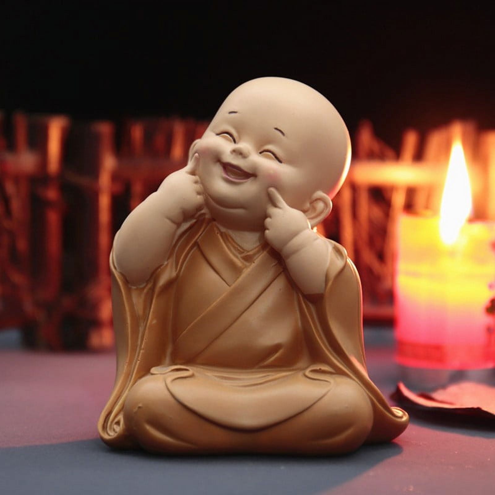 RAINB Buddhist Small Monk Statues Figurine Sculpture Handmade Car Home ...