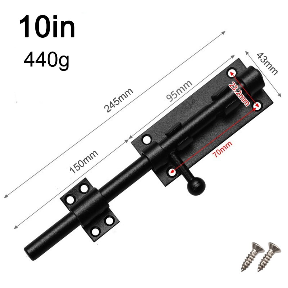 RAINB Heavy Duty Gate Latch Slide Lock 304 Stainless Steel Black Bolt ...