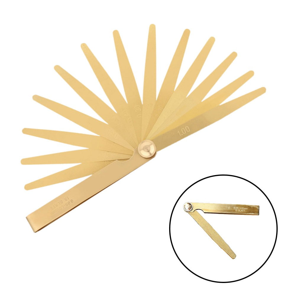RAINB High Precision Metric Feeler Gauge 0.05-1M 13 Blade Brass Measure ...