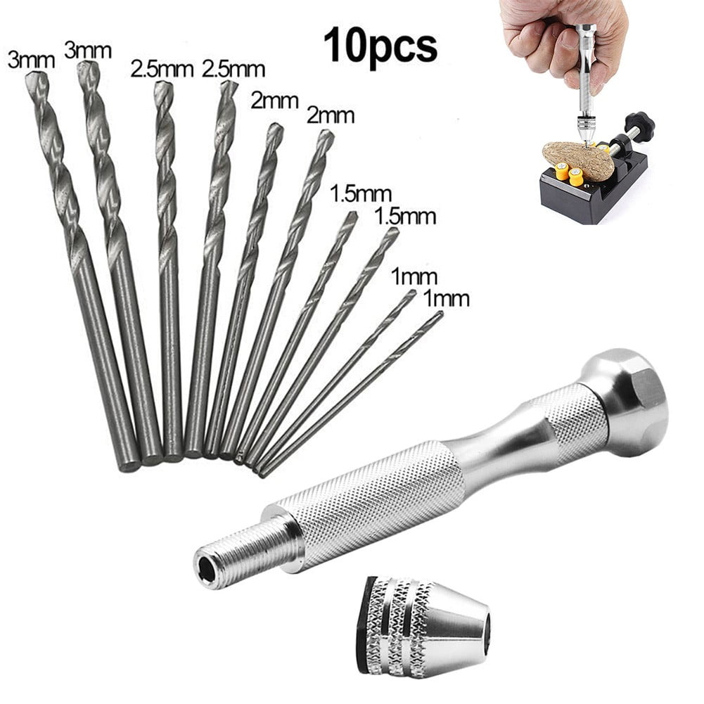 RAINB Mini Tiny Micro Hss Spiral Hand Push Drill Chuck Drill 0.3-3.2Mm ...