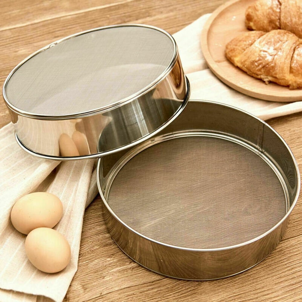 RAINB Stainless Steel Flour Sieve Kitchen Fine Mesh Oil Strainer Sifter ...