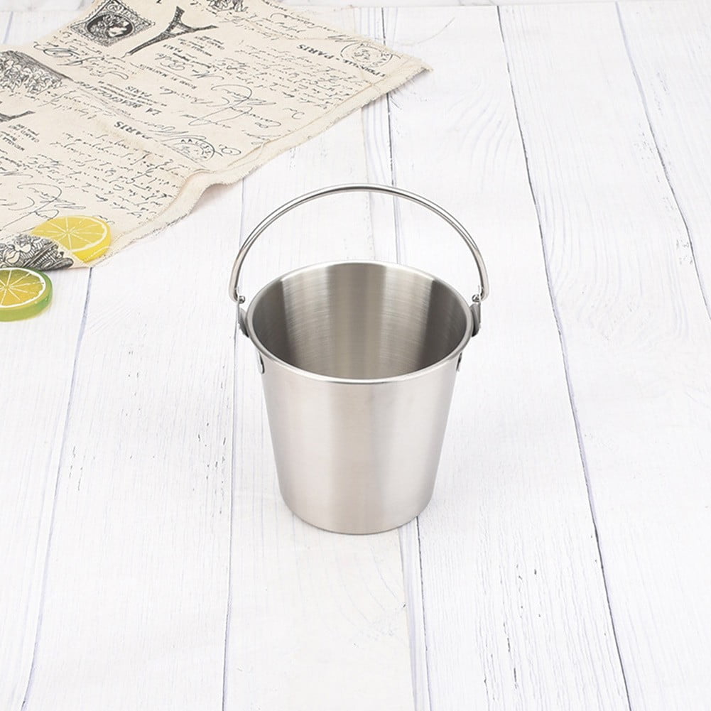RAINB Stainless Steel Small Portable Ice Bucket With Handles Chip Cup ...