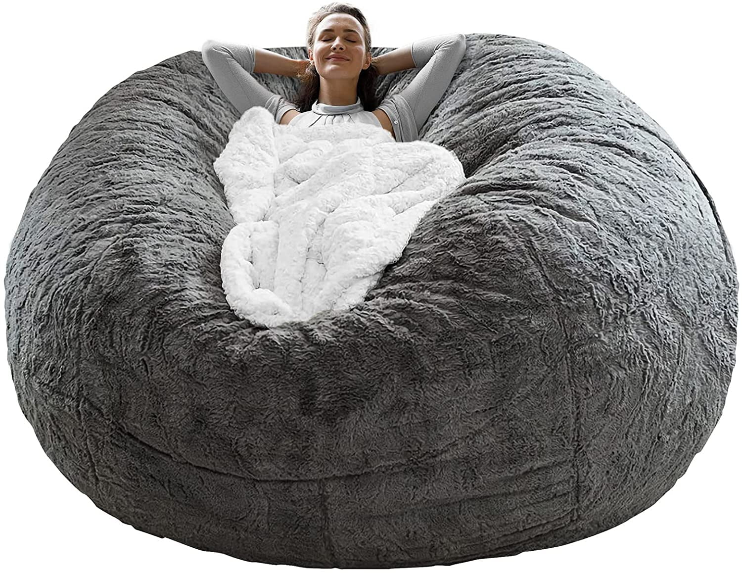 RAINBEAN Bean Bag Bed Chair Sofa Cover, (Cover only,No Filler) Plush ...