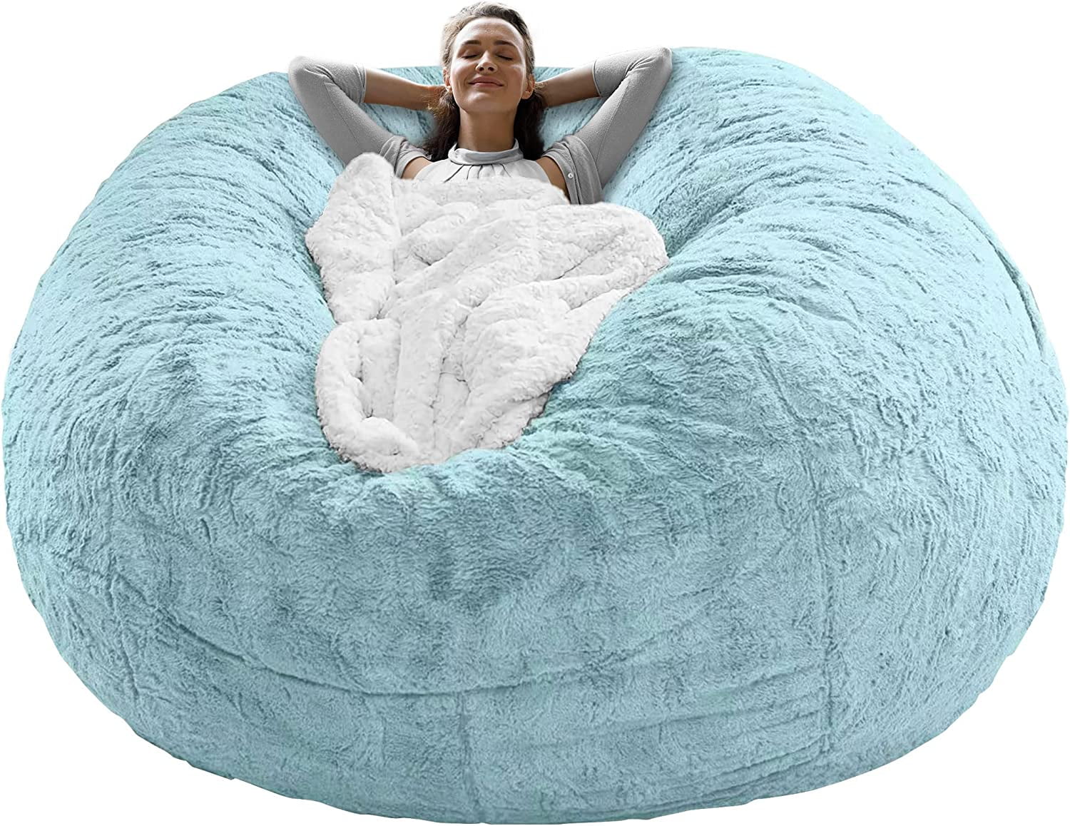 RAINBEAN Bean Bag Bed Chair Sofa Cover, (Cover only,No Filler) Plush ...