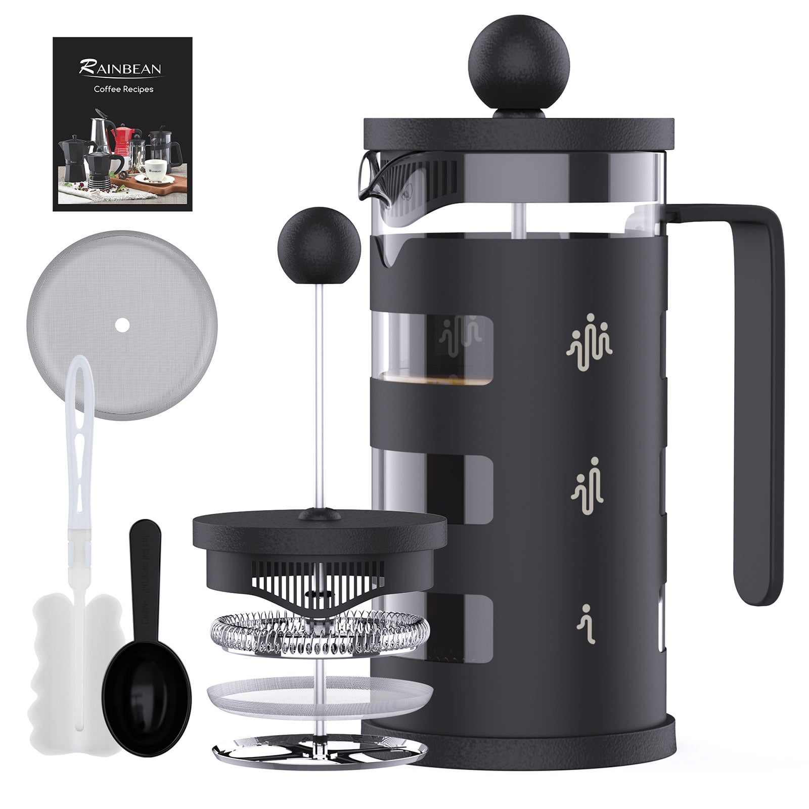 RAINBEAN French Press Coffee Maker Easy Cleaning Cafeteria, Heat ...