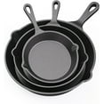RAINBEAN Pre-Seasoned Cast Iron Skillet 3 Piece Set, Cast Iron Skillet ...