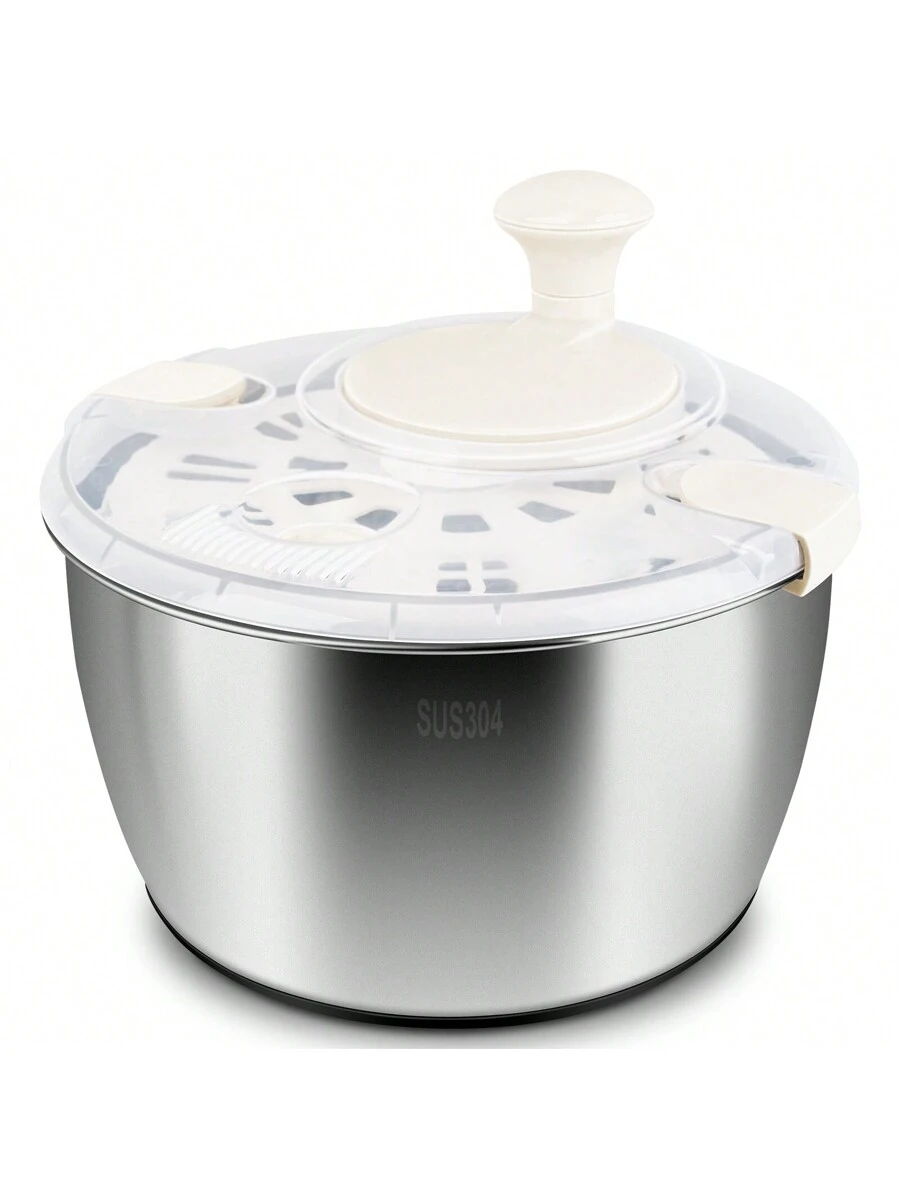 RAINBEAN Salad Spinner Stainless Steel Large, Multi-Use Lettuce Spinner ...