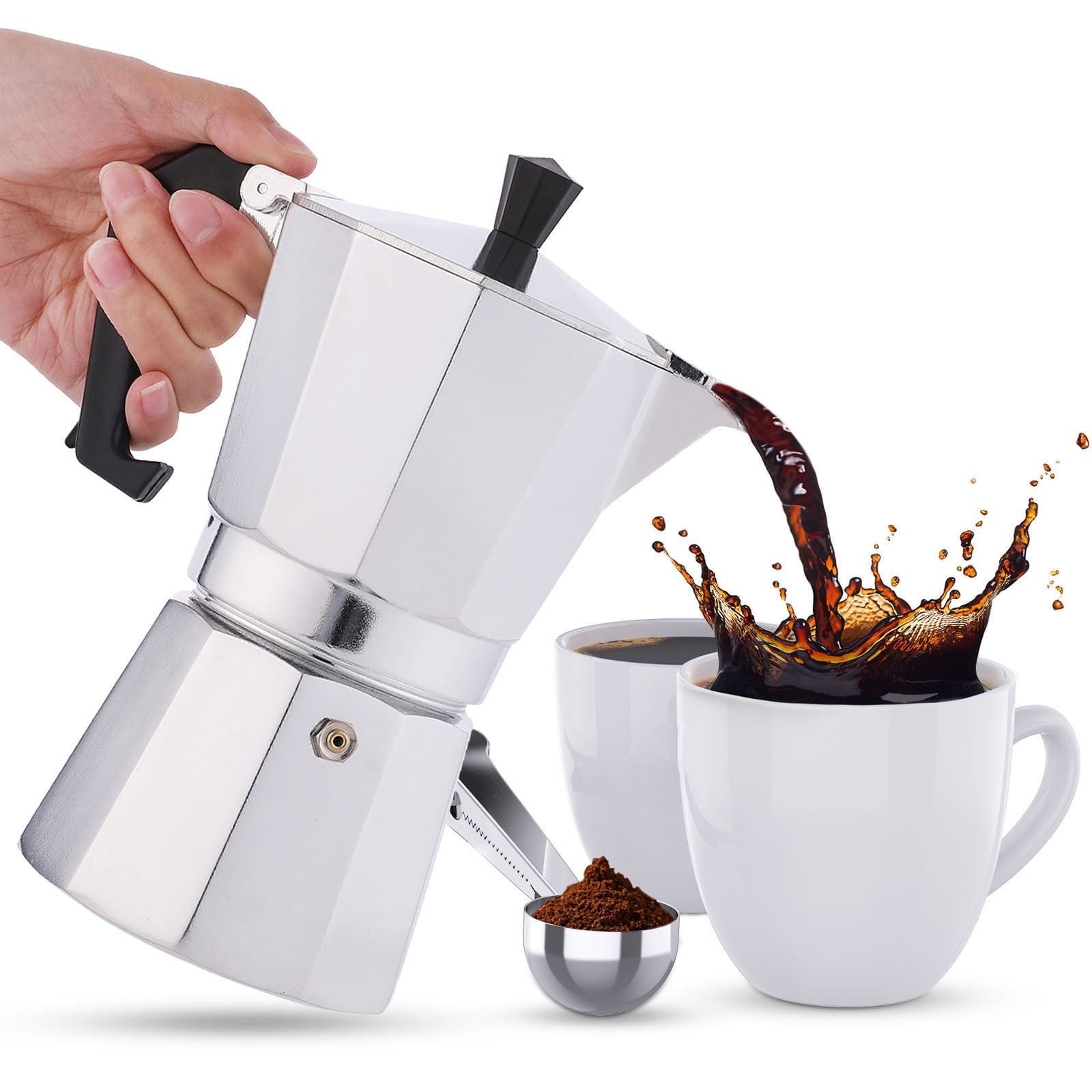 RAINBEAN Stovetop Espresso Maker 180ml for 3 Cups Espresso, Italian Moka Pot Coffee Maker, for ...