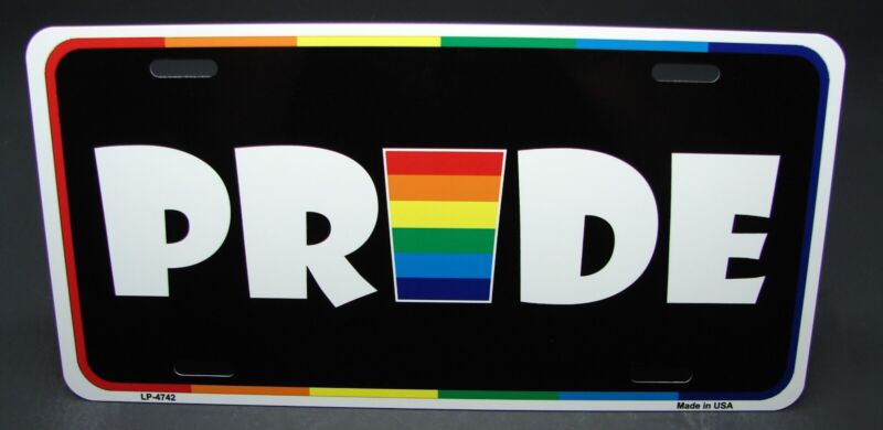RAINBOW FLAG COLORS PRIDE LGBT MOVEMENT METAL CAR NOVELTY LICENSE PLATE ...