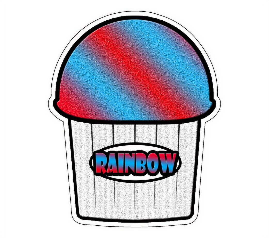 RAINBOW FLAVOR Italian Ice Decal shaved ice swirl cart - Walmart.com