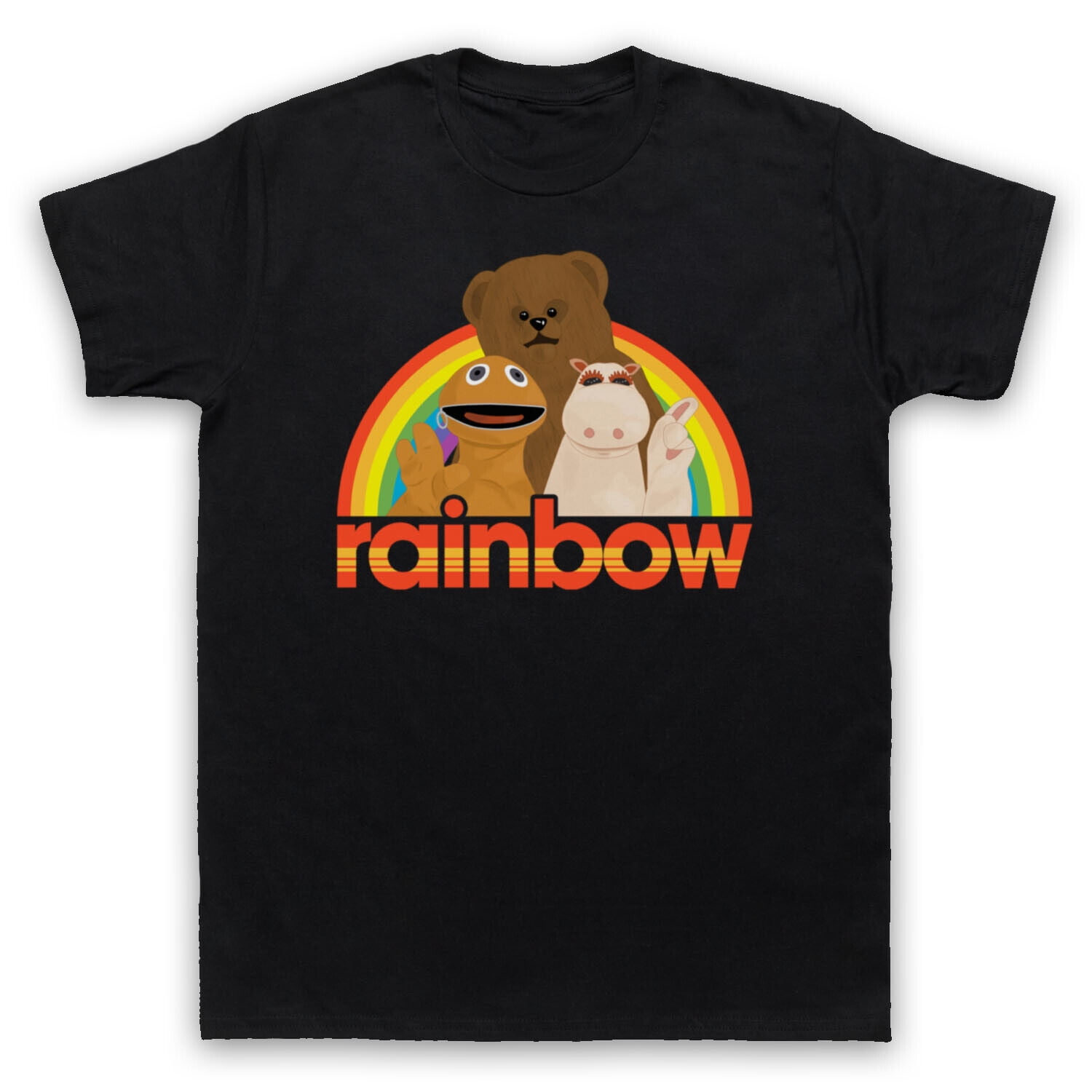 RAINBOW ZIPPY BUNGLE GEORGE UNOFFICIAL KIDS TV LOGO MENS & WOMENS T ...