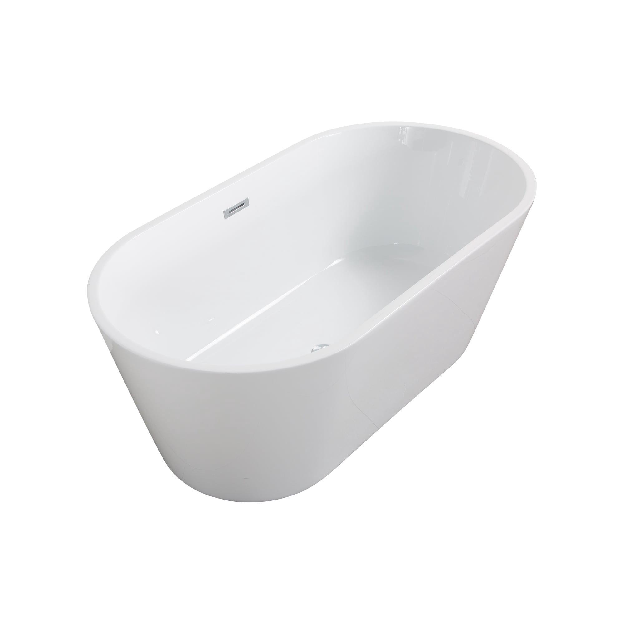 Rainlex 59" Freestanding Bathtub, Oval Shaped Acrylic Freestanding Tubs ...