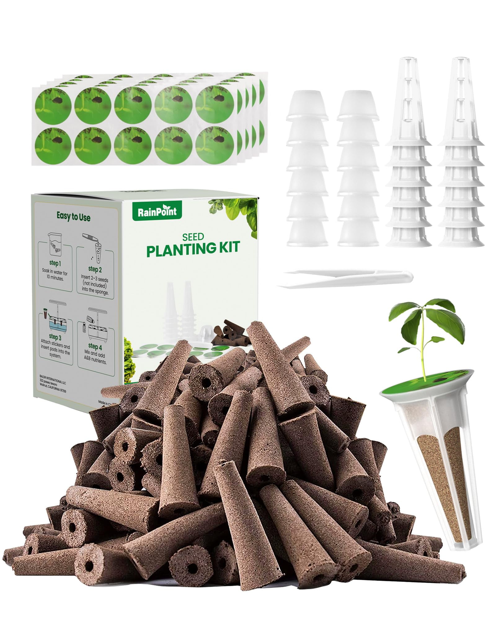 RAINPOINT 130pcs Seed TWE5 Pod Kit, Complete Hydroponics Supplies for ...