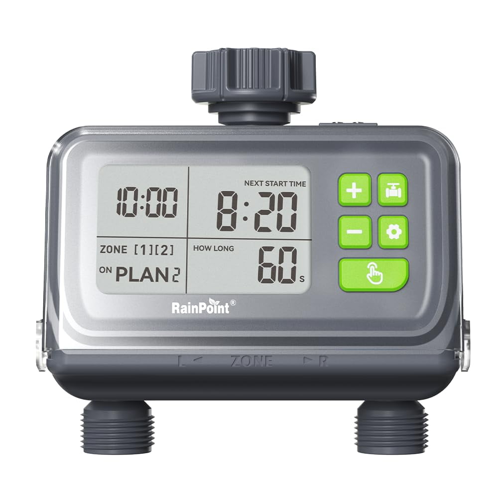 RAINPOINT 2 Zone Smart Water Timer for Garden Lawn Sprinkler Timers ...