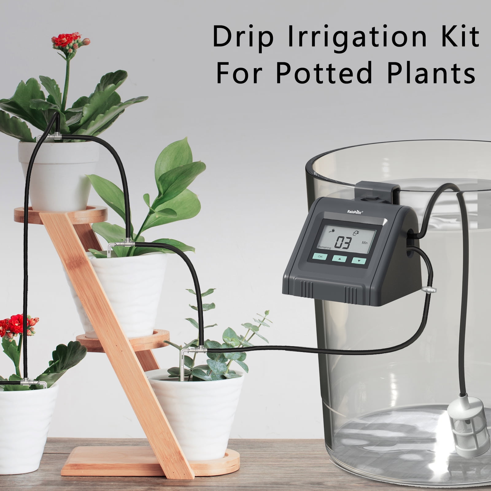 RAINPOINT Automatic Watering System Potted Plants, Drip Irrigation Kit - Walmart.com