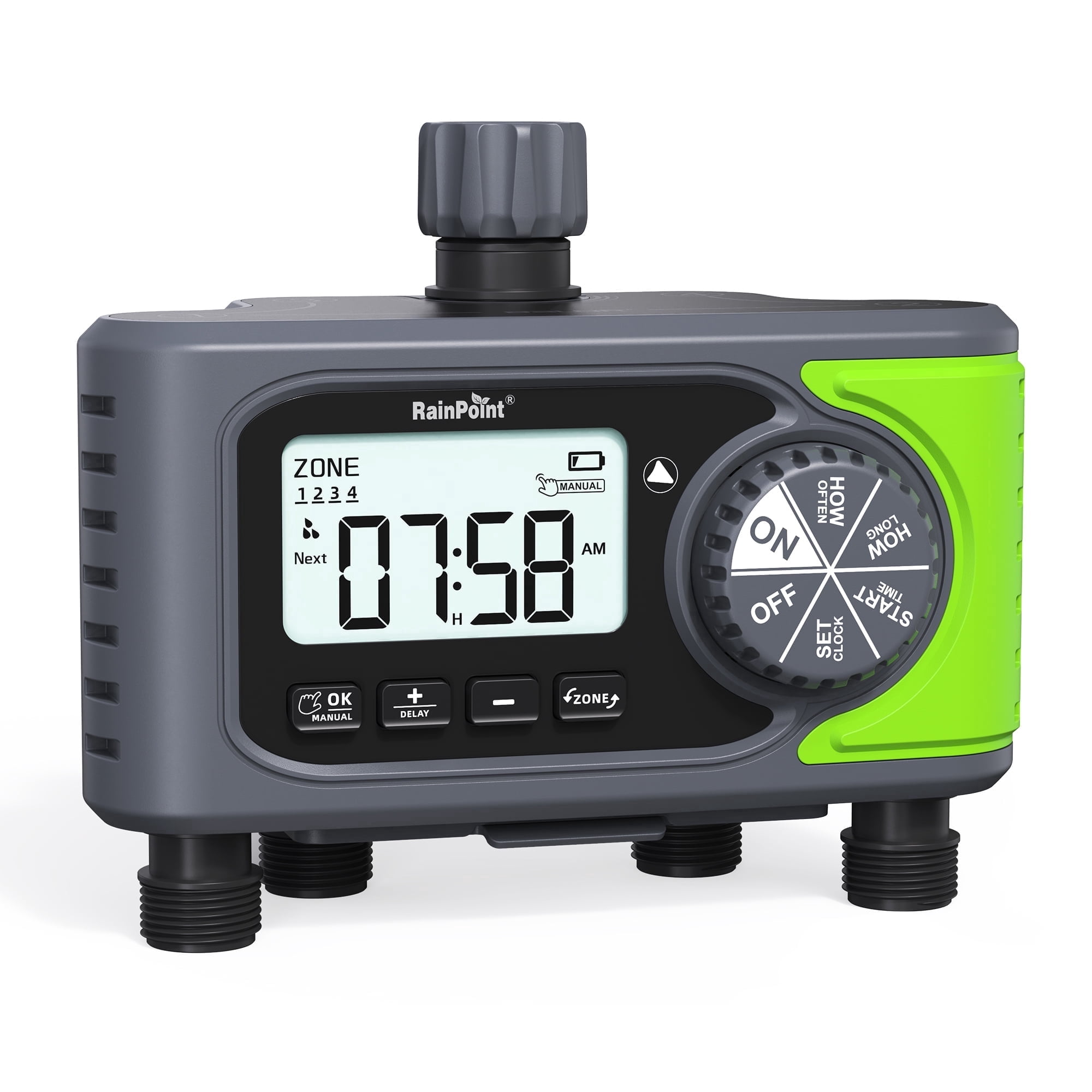 RainPoint Garden Hose Timer, 4 Outlets Water Timer Programmable ...