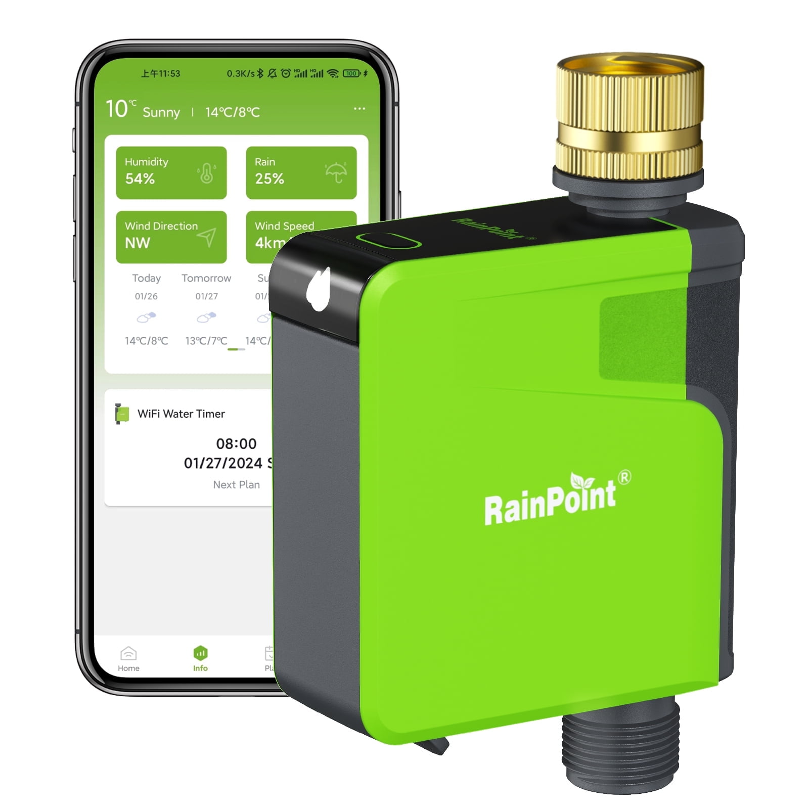 RainPoint Smart Bluetooth Hose Timer App Control,HTV107B Water Timer ...