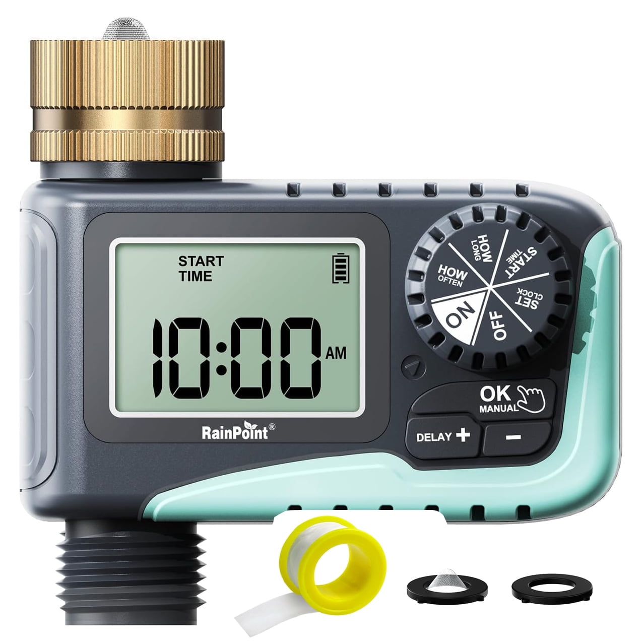RAINPOINT Outdoor Garden Sprinkler Timer, Programmable Automatic ...