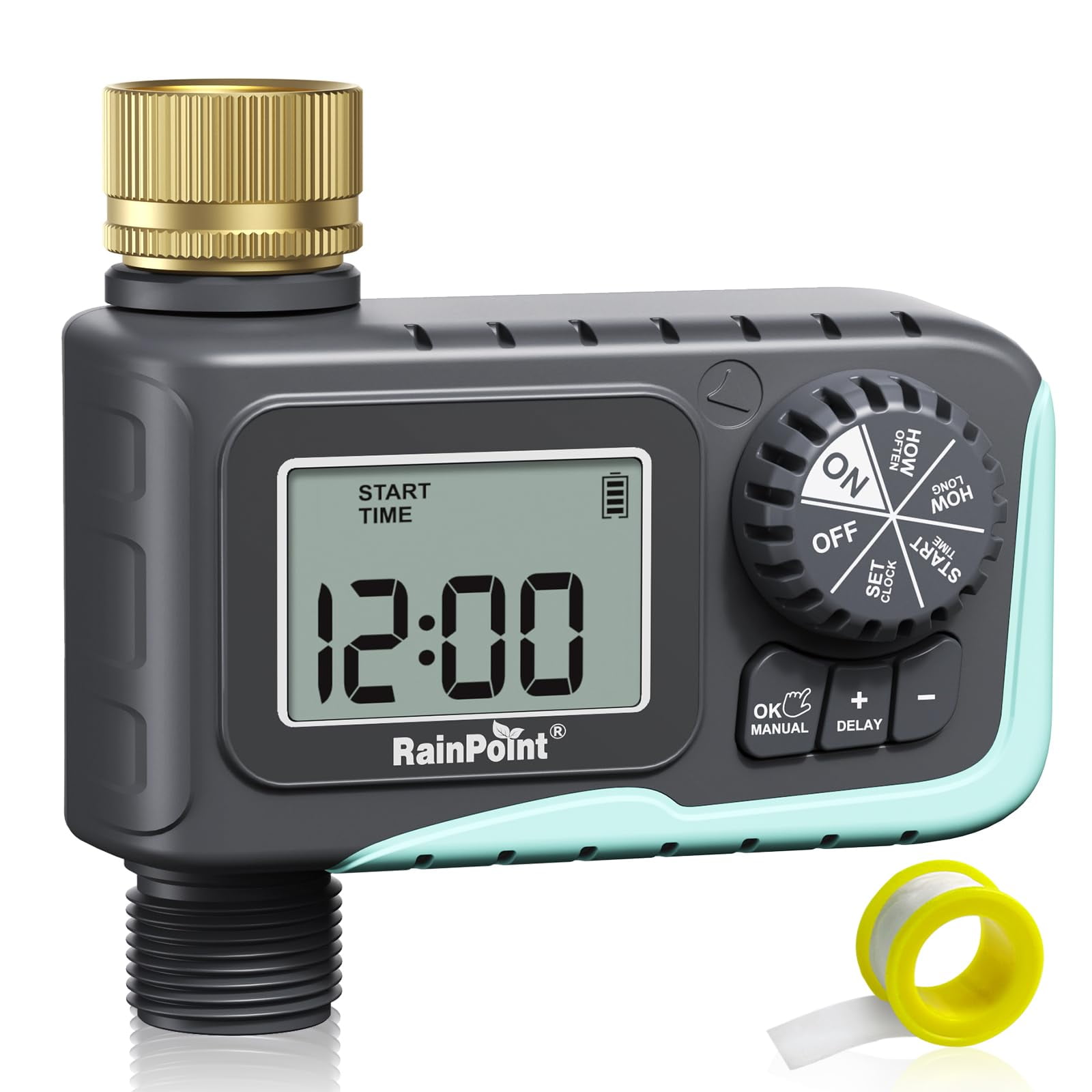 RAINPOINT Sprinkler Timer Outdoor, VTF5 Water Timer for Garden Hose ...
