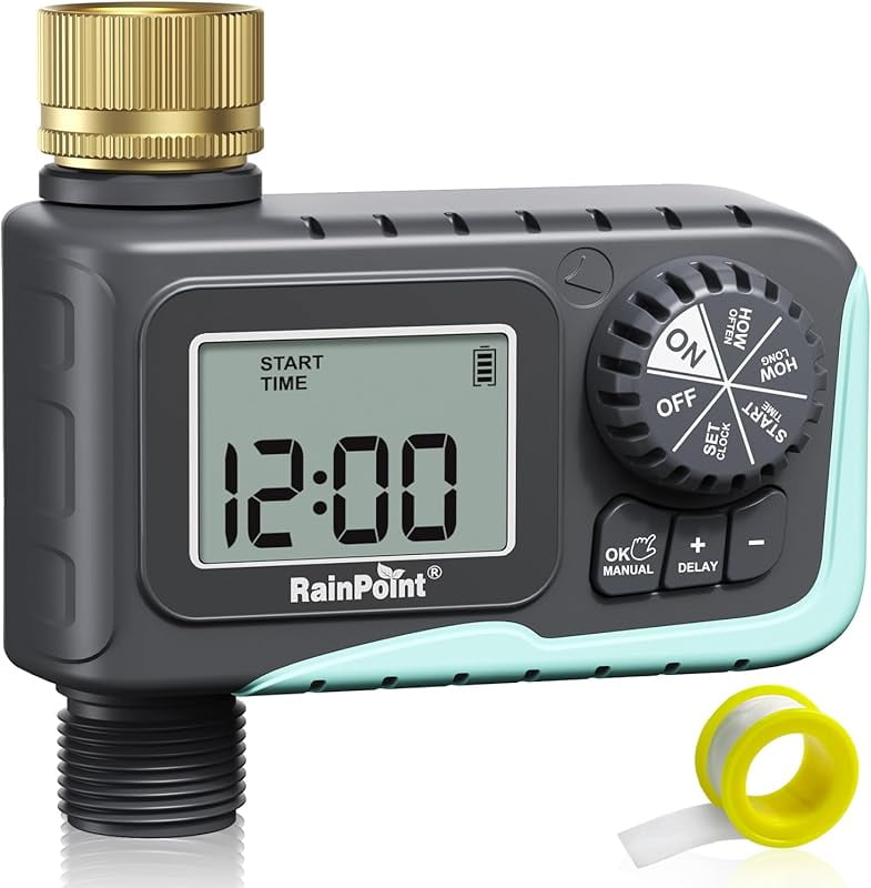 RAINPOINT Sprinkler Timer Outdoor, Water Timer for Garden Hose ...