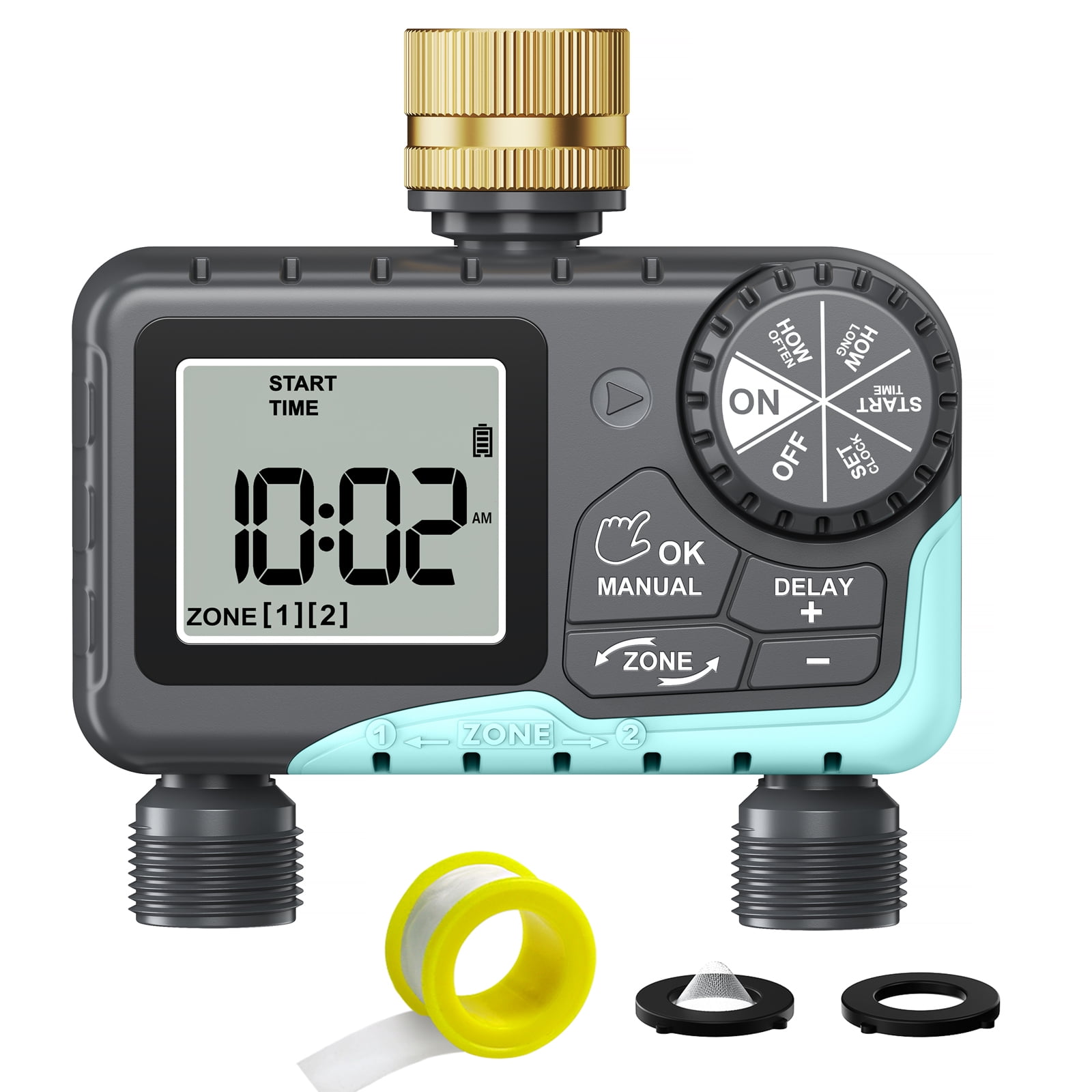 RAINPOINT 2-Zone Digital Water Hose Timer, Automatic Irrigation ...