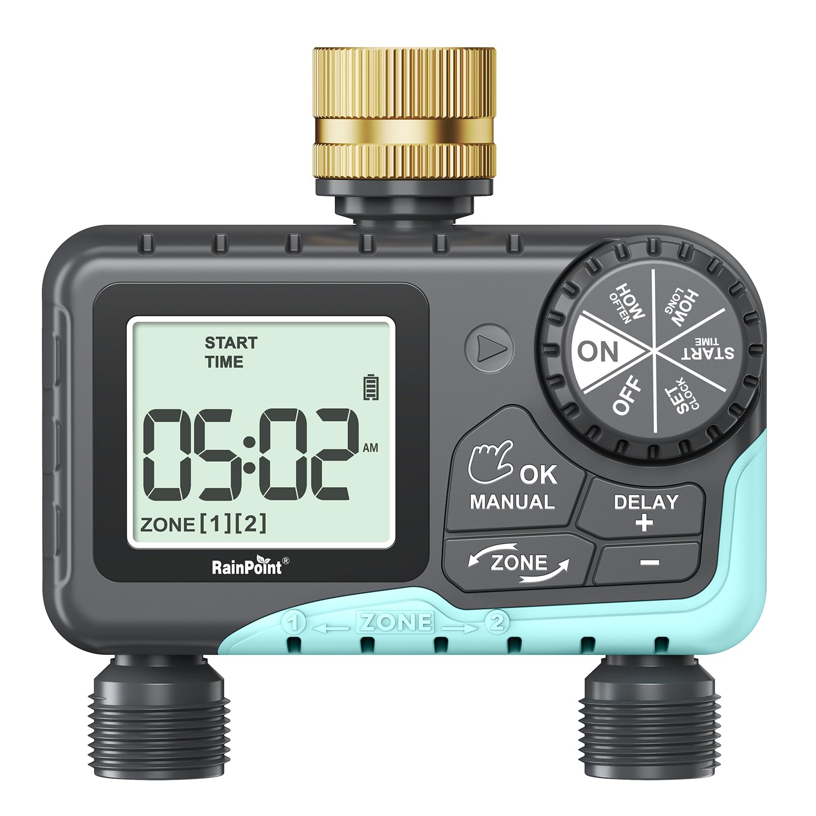 RAINPOINT Water Timer for Garden Hose - Sprinkler Timer Brass Swivel ...