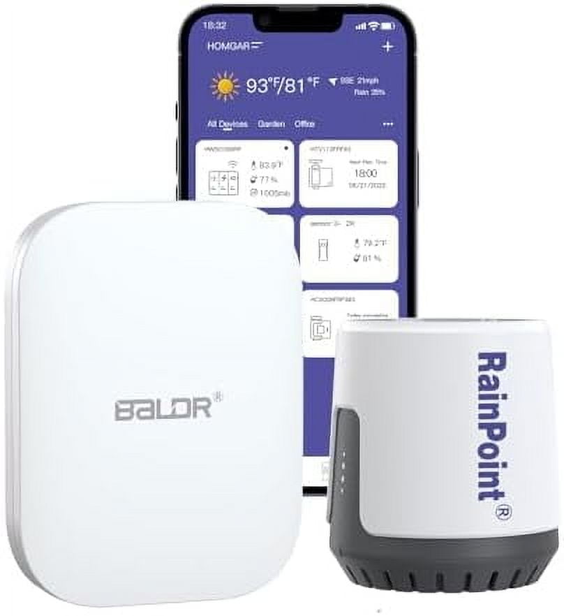 RAINPOINT Wireless Digital Rain Gauge Outdoor with App - Smart Rain ...
