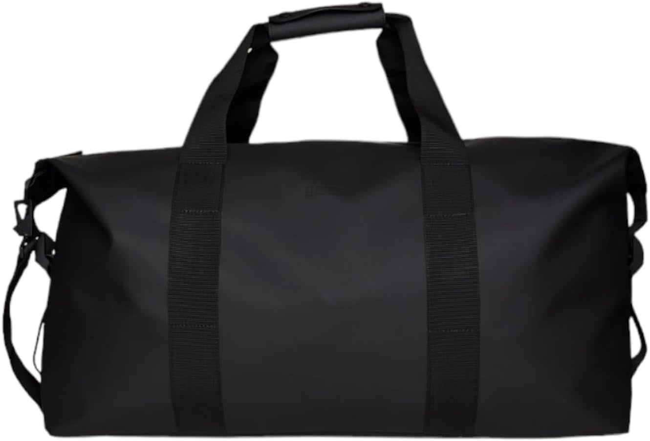 RAINS Hilo Weekend Bag Large - Black Waterproof Travel Duffel for Men ...