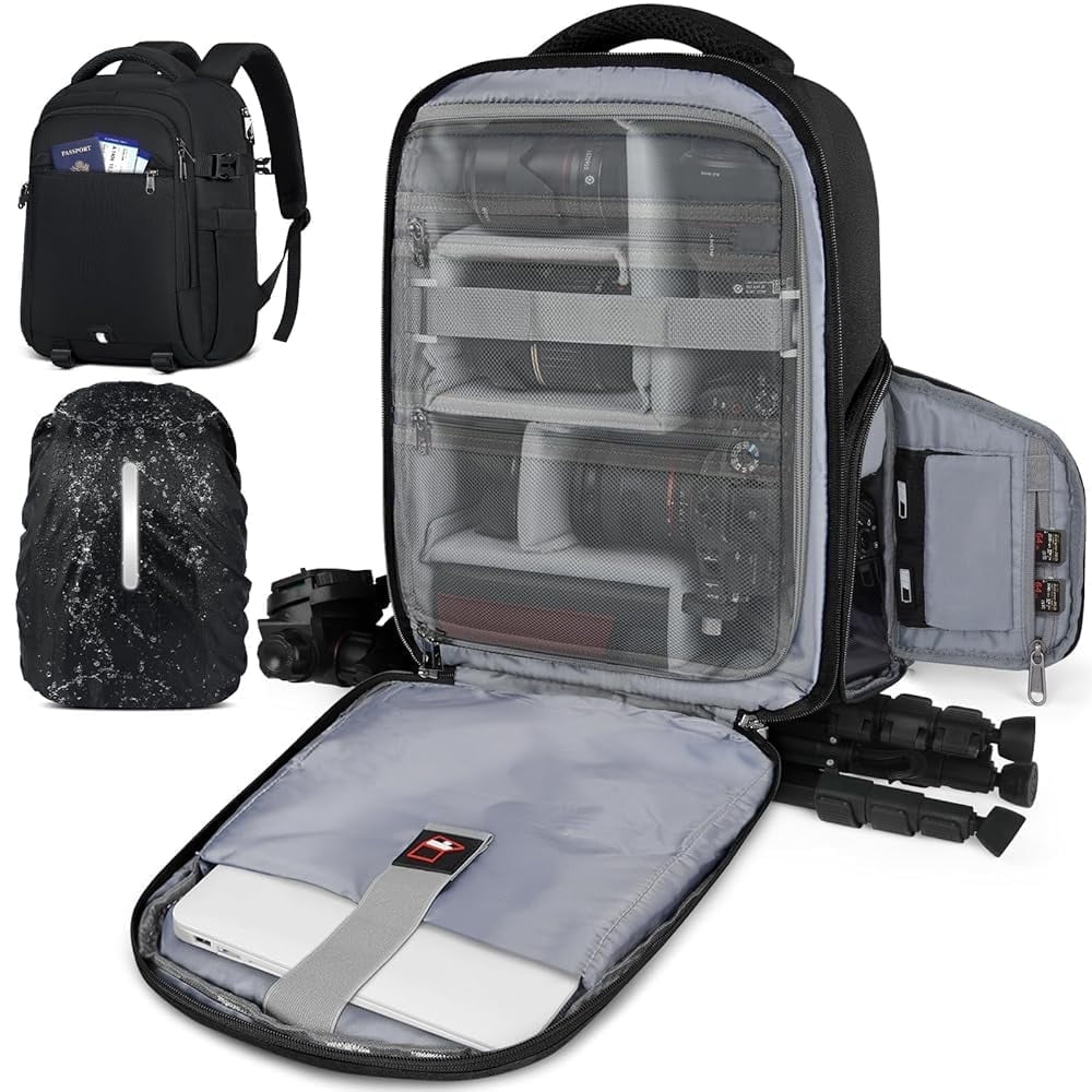 RAINSMORE Camera Backpack Camera Bag for Photographers DSLR SLR ...