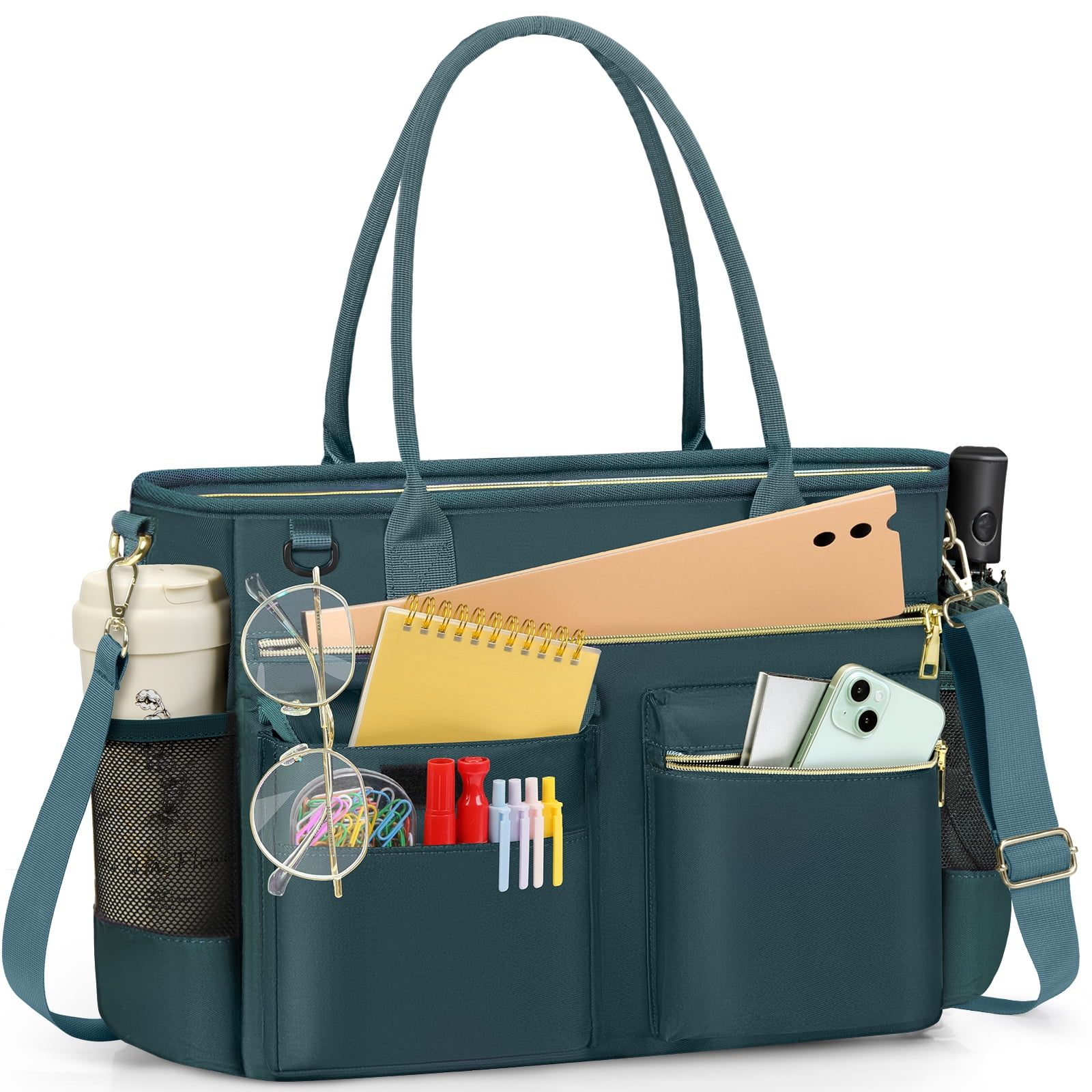 RAINSMORE Laptop Bag for Women 15.6 Inch Work Teacher Tote Nurse Bag ...