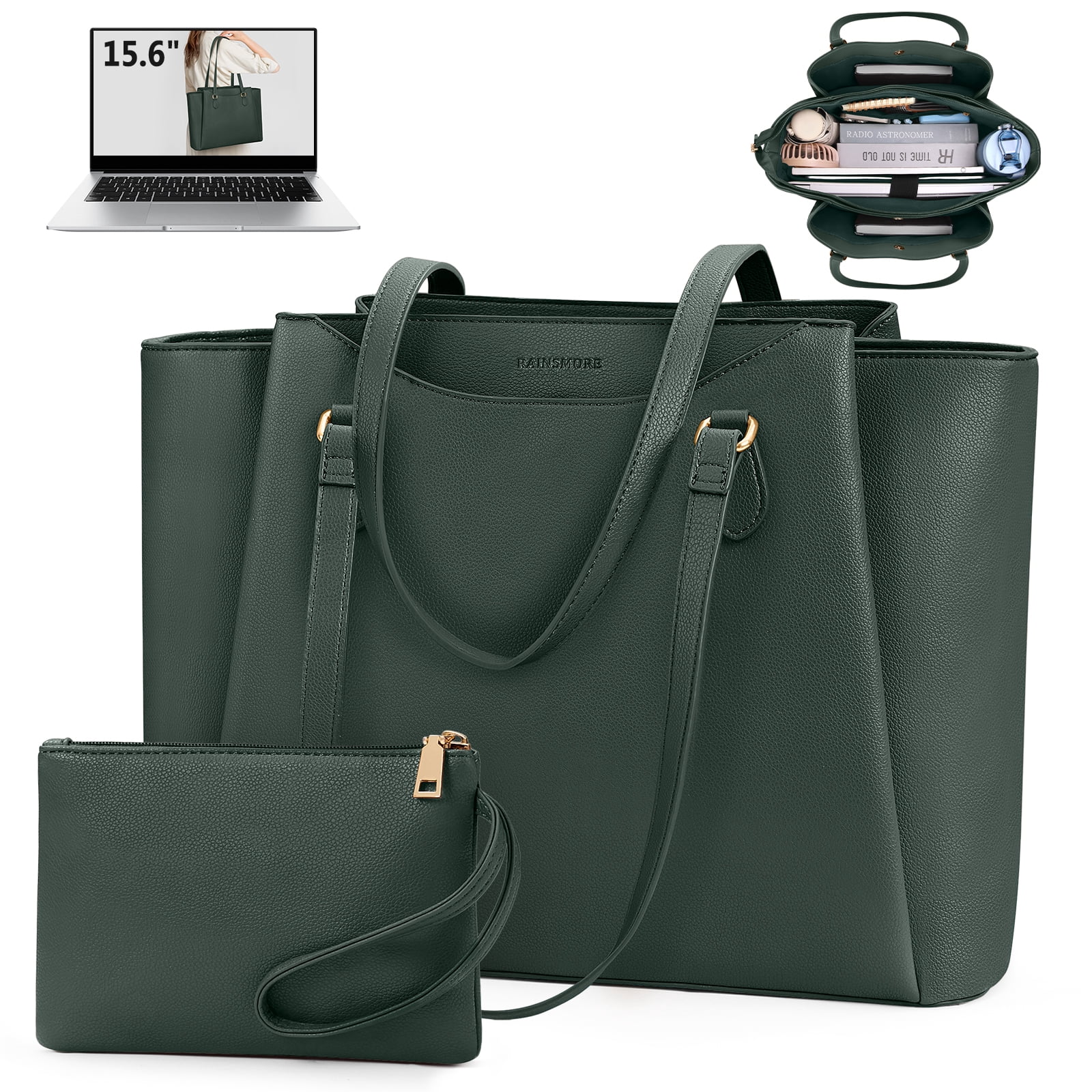 RAINSMORE Laptop Bag for Women 15.6 Inch Work Tote Bags Waterproof ...