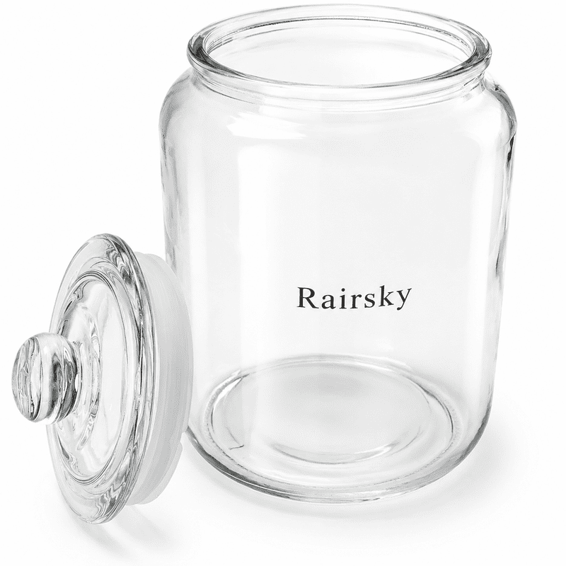RAIRSKY Glass Jar with Lid, 1/2 Gallon, Best Used for Pantry Jar ...
