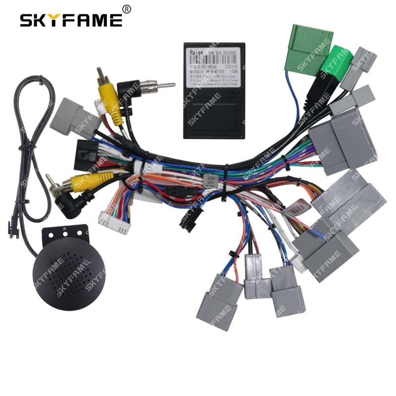 RAISE Car 16pin Wiring Harness Adapter Canbus Box Decoder Android Radio ...