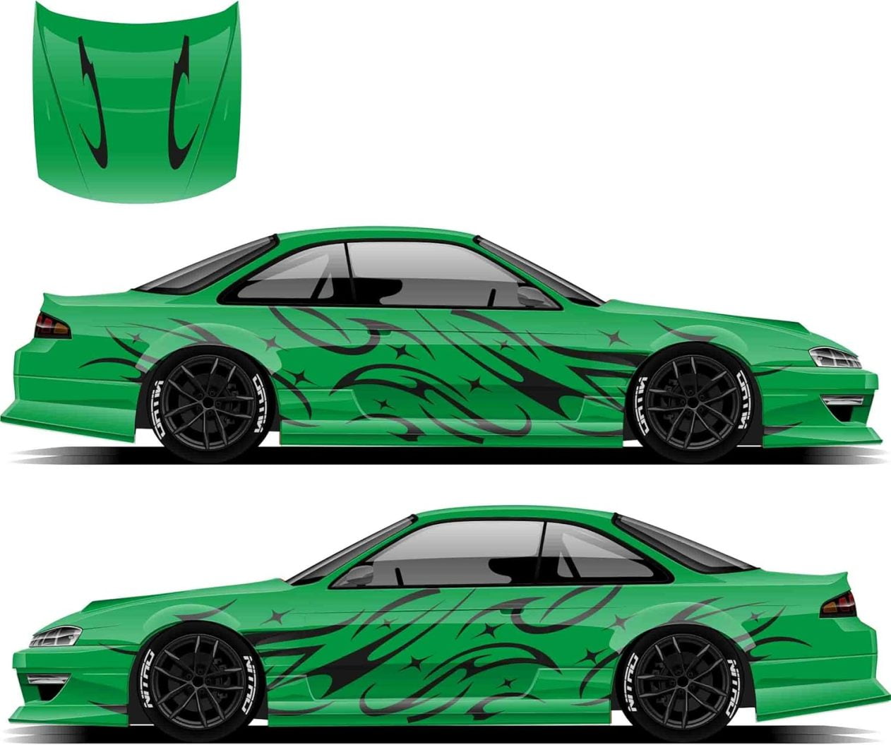 RAKUGAKI V2- Livery Left and Right Sides Custom Racing Decal Drift ...