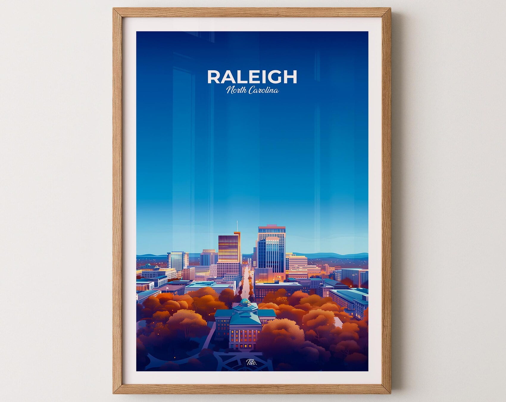 RALEIGH Poster, Raleigh Travel Poster, Raleigh Art Print, Raleigh Wall ...