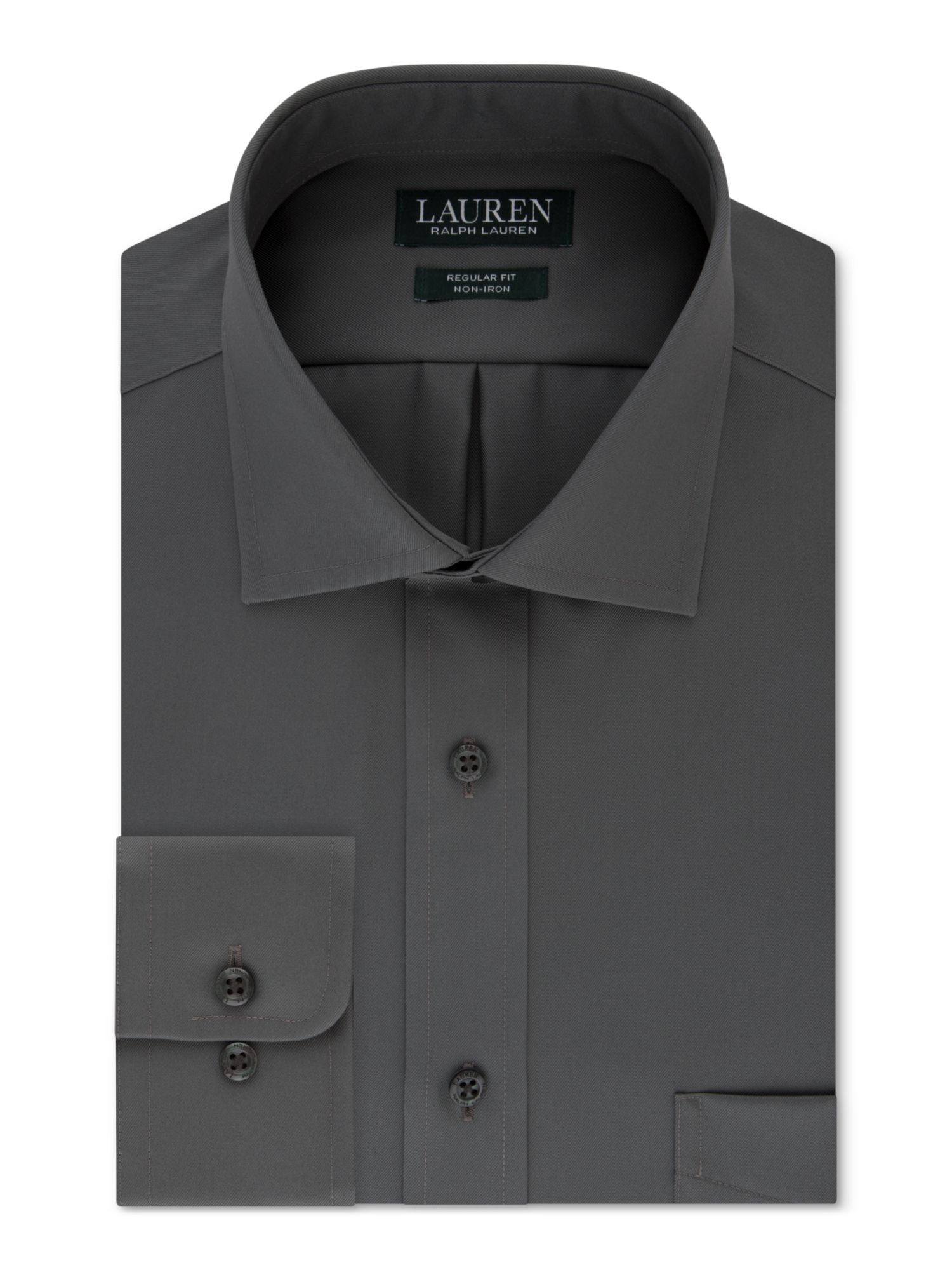 RALPH LAUREN Mens Gray Collared Classic Fit Dress Shirt L 16.5- 32/33 ...