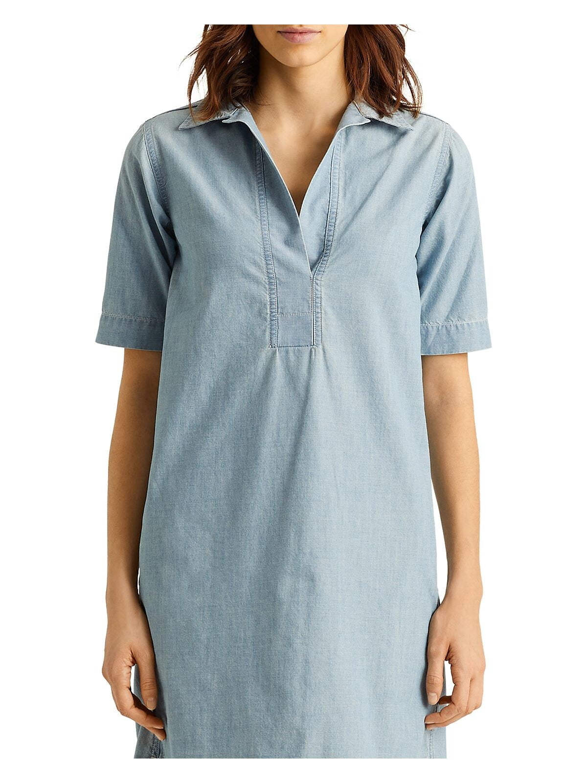 RALPH LAUREN Womens Blue Denim Pocketed Vented Sides Unlined Heather ...