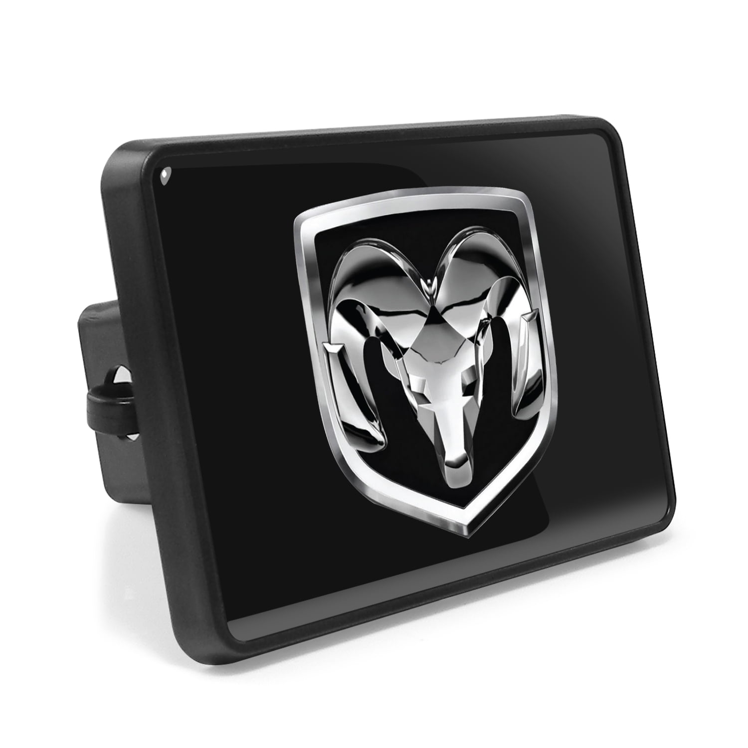 RAM Head Logo UV Graphic Black Metal Face-Plate on ABS Plastic 2 inch ...