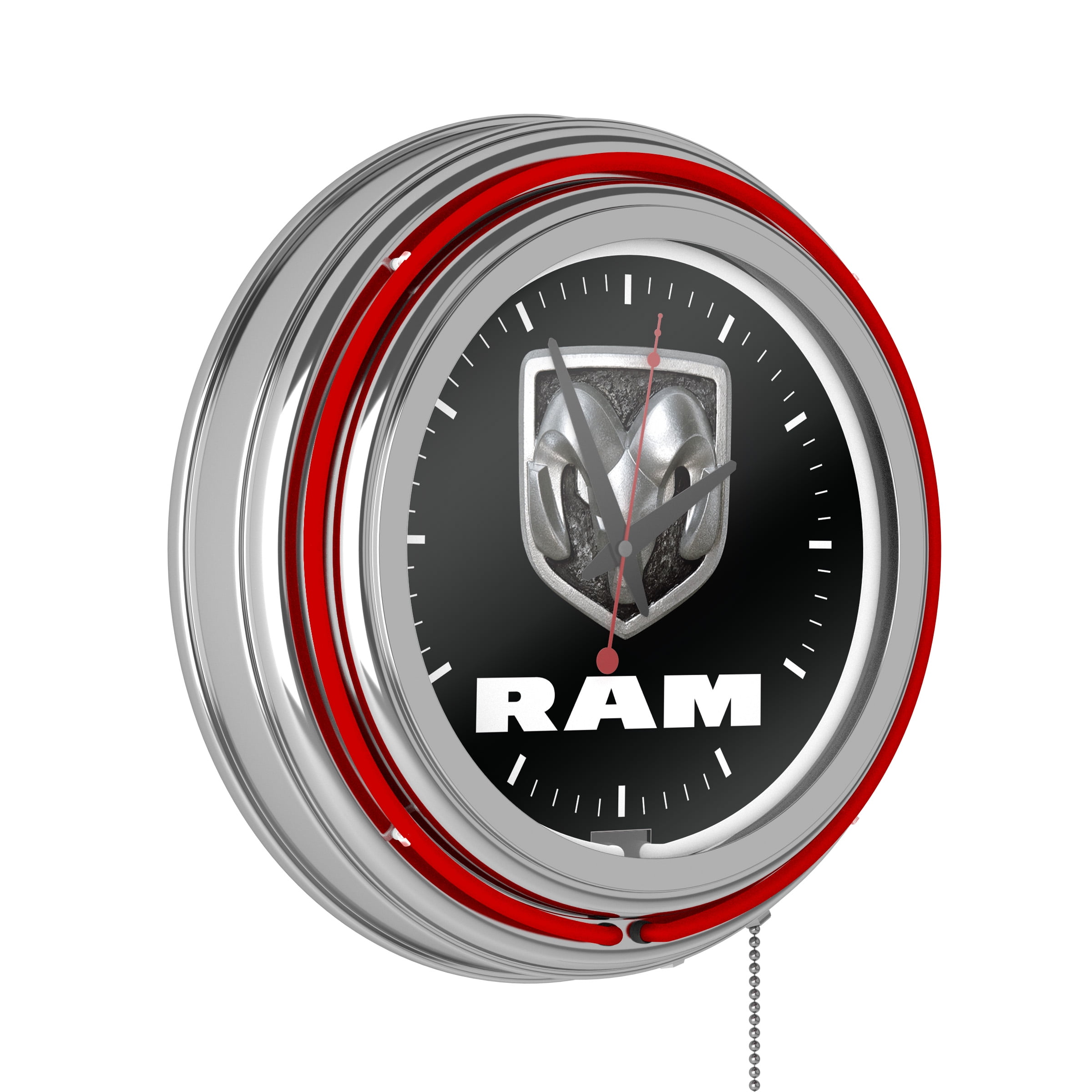 RAM Logo Black Retro Neon Analog Wall Clock with Pull Chain - Walmart.com