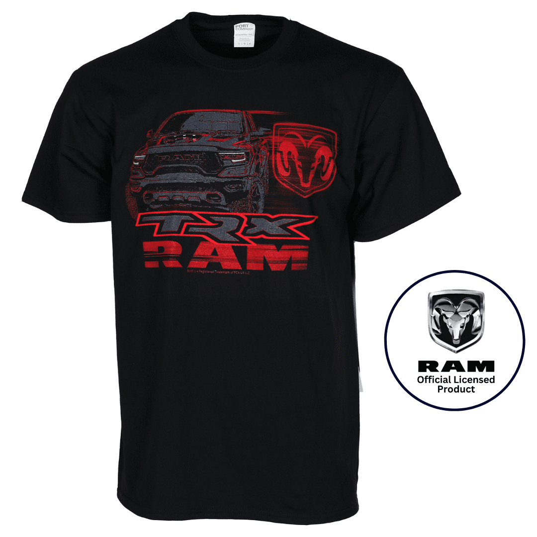 RAM Logo Rebel TRX Pickup Trucks Graphic Cotton T-Shirt Black Official ...