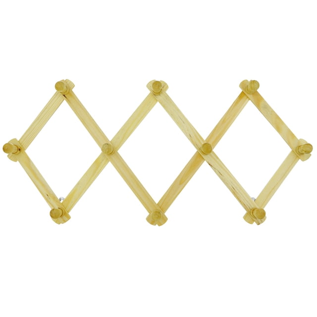 RAM-PRO Accordion Style Wood Expandable Rack Hat, Cap, Belt, Umbrella ...