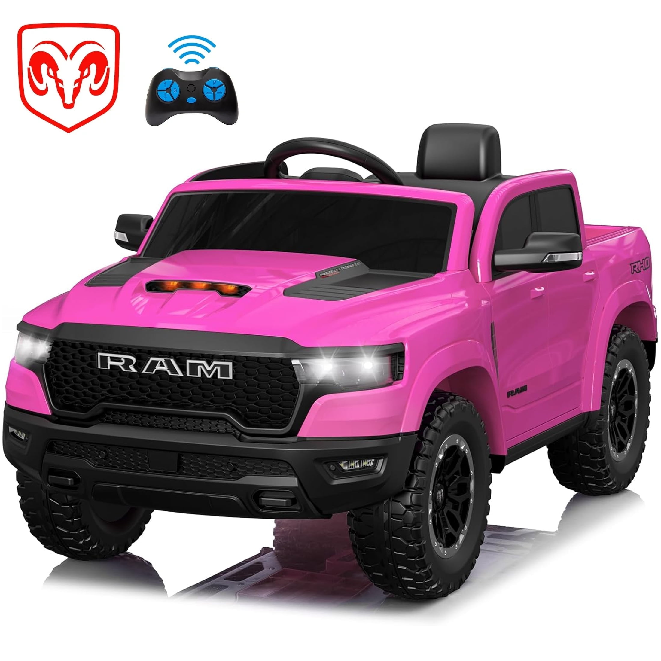 COCLUB RAM 1500 Ride on Car Toy for Kids, 12V Electric Truck, Remote ...